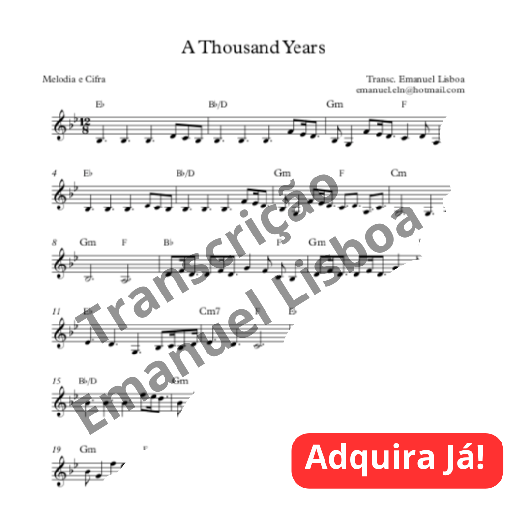 A Thousand Years - Cristina Perri - Partitura - Emanuel Lisboa | H...