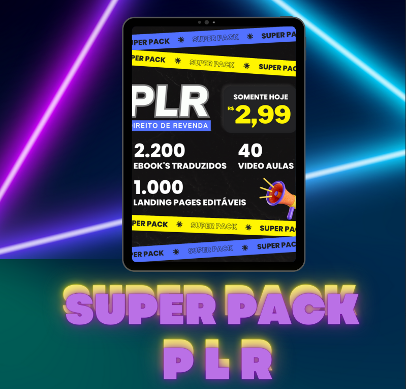 SUPER PACK PLR - 2200 EBOOKS + 40 VÍDEOS + 1000 LANDING PAGES