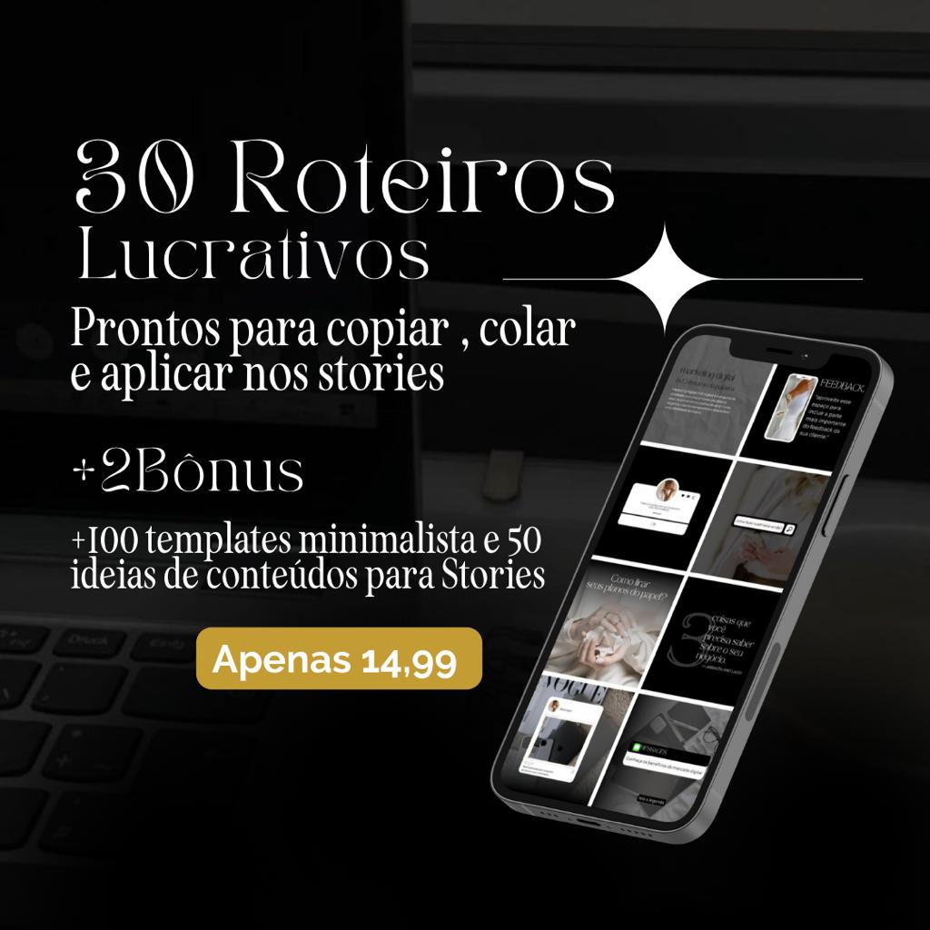 Roteiros stories lucrativos - Jaqueline Gaspar | Hotmart