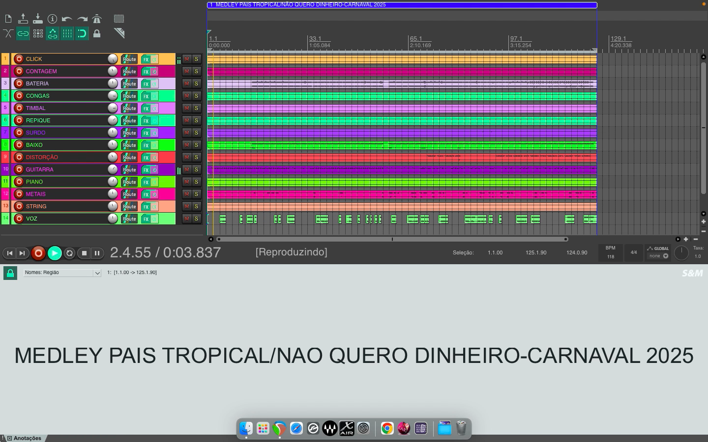 VS MULTITRACK/PLAYBACK MEDLEY PAIS TROPICAL+NÃO QUERO DINHEIRO-AXÉ CARNAVAL 2025