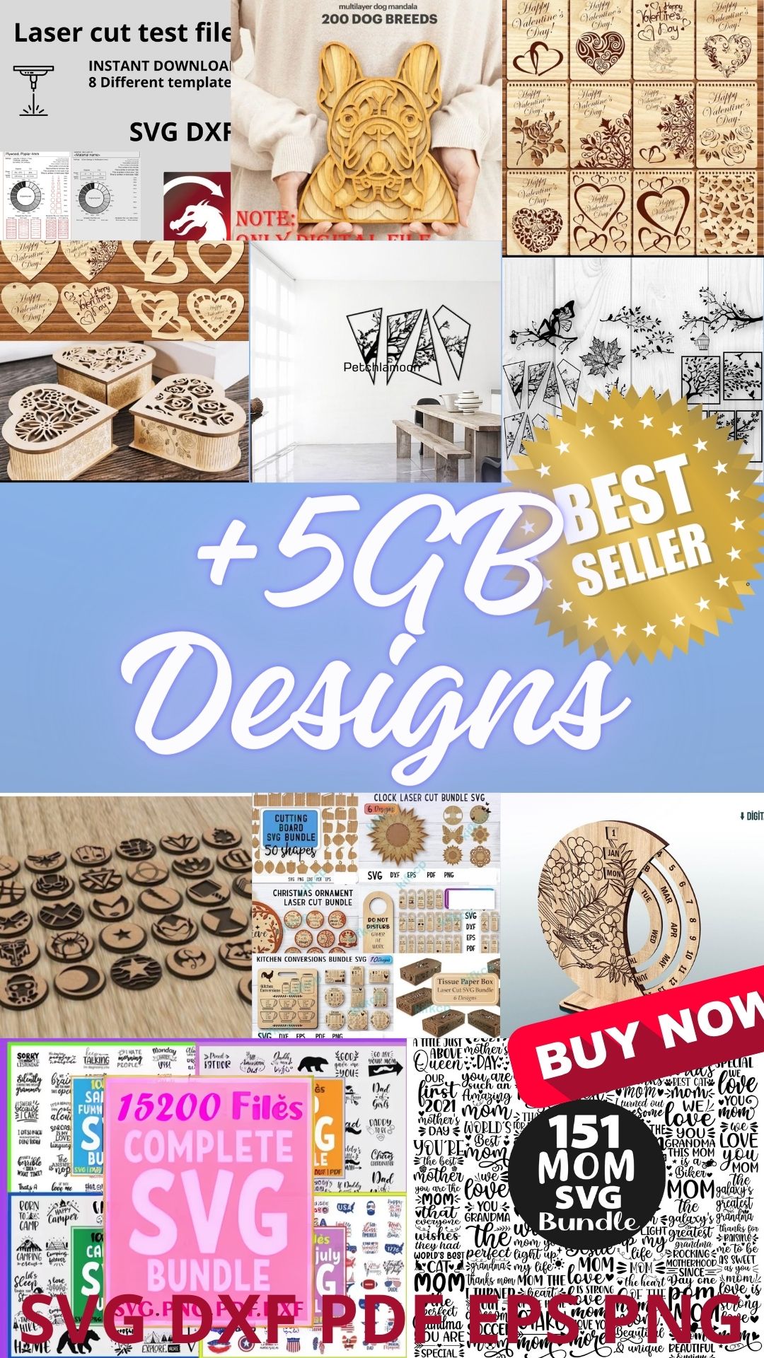 Complete Digital Design Kit: MORE 5 GB Files in SVG, DXF, CFD, ESP,PDF ...