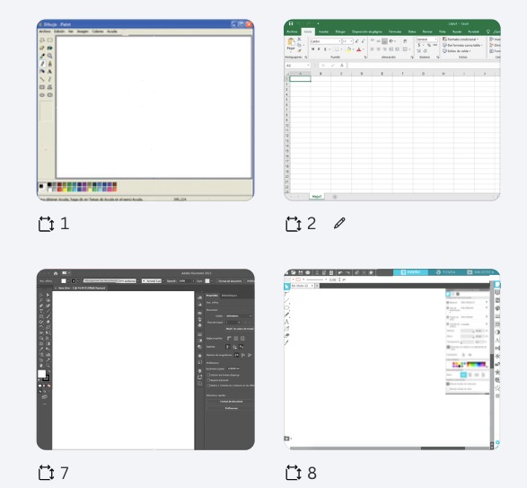 Block de Notas: Excel, Silhouette, Paint y AI