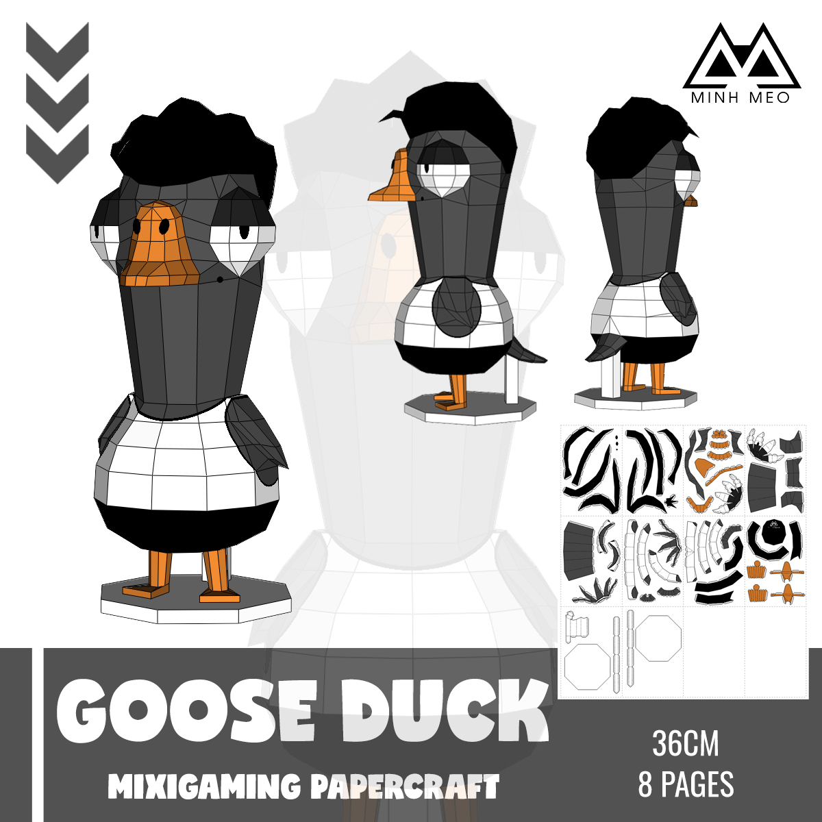 Goose Goose Duck Mixigaming papercraft 3D, Goose Goose Duck Low Poly ...