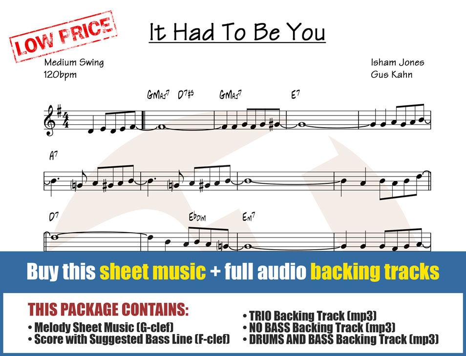 It Had To Be You (Sheet Music + Backing Tracks)