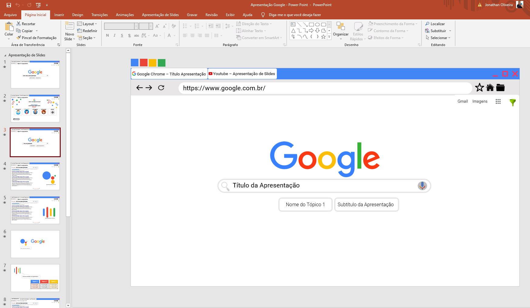 Power Point, Google - Apresentação de Slides - (Tema/Layout) - Jona...