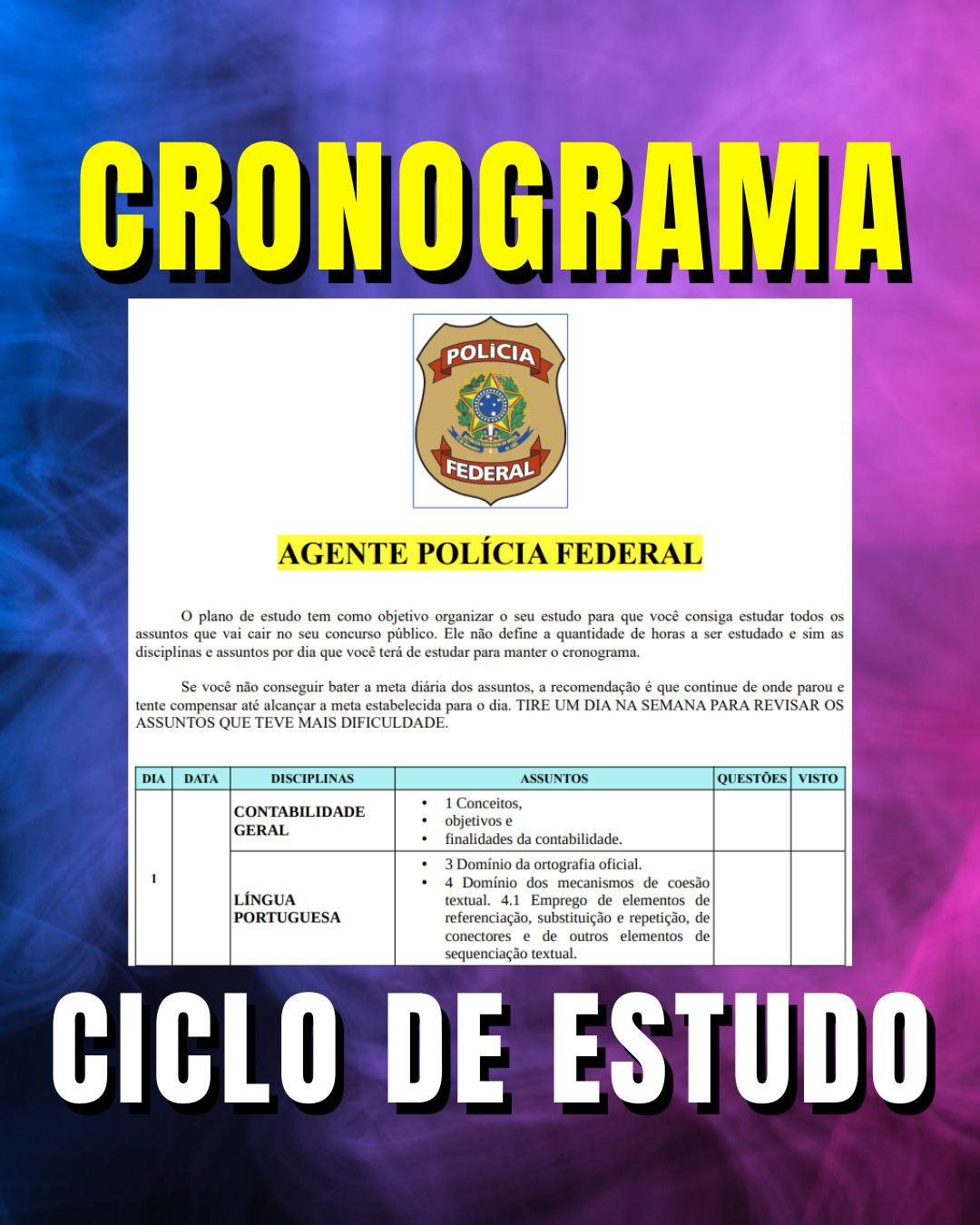 CRONOGRAMA AGENTE POLÍCIA FEDERAL - PF 2025 - Edital Verticalizado ...