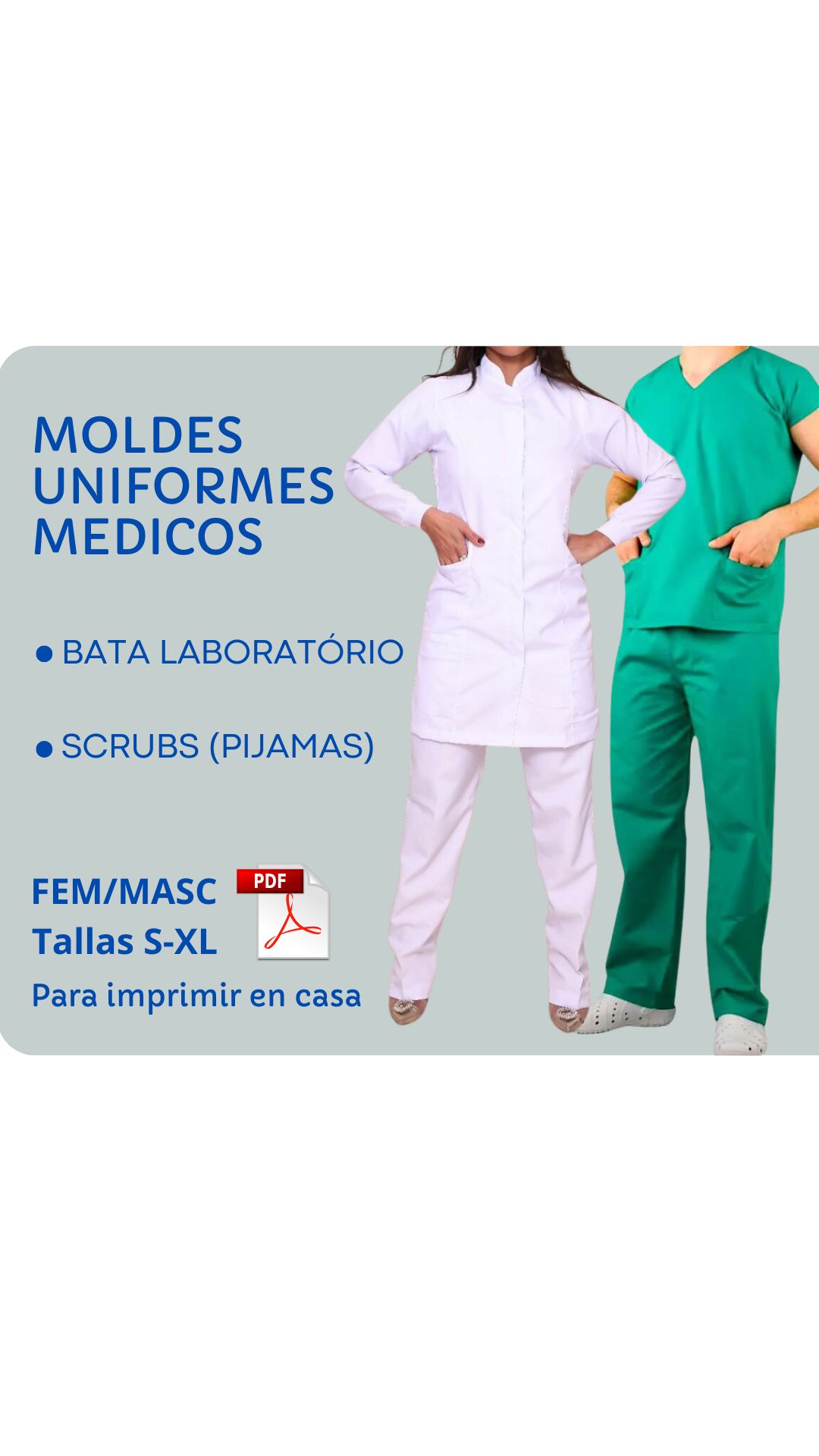 Moldes Uniformes Medicos Guardapolvos Chaqueta Pijama Ropa Sanitaria