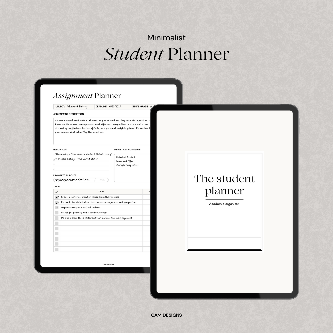 Complete student planner - A4 & A5 - Cami Designs | Hotmart