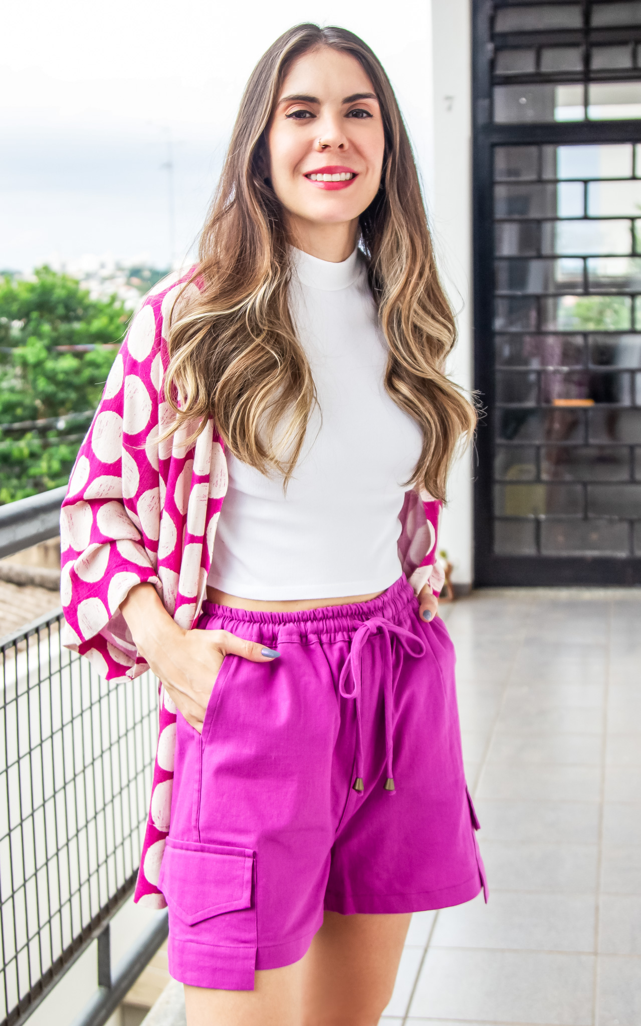 Combo Kimono + Shorts Bolso Cargo