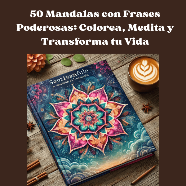 50 Mandalas con Frases Poderosas: Colorea, Medita y Transforma tu Vida