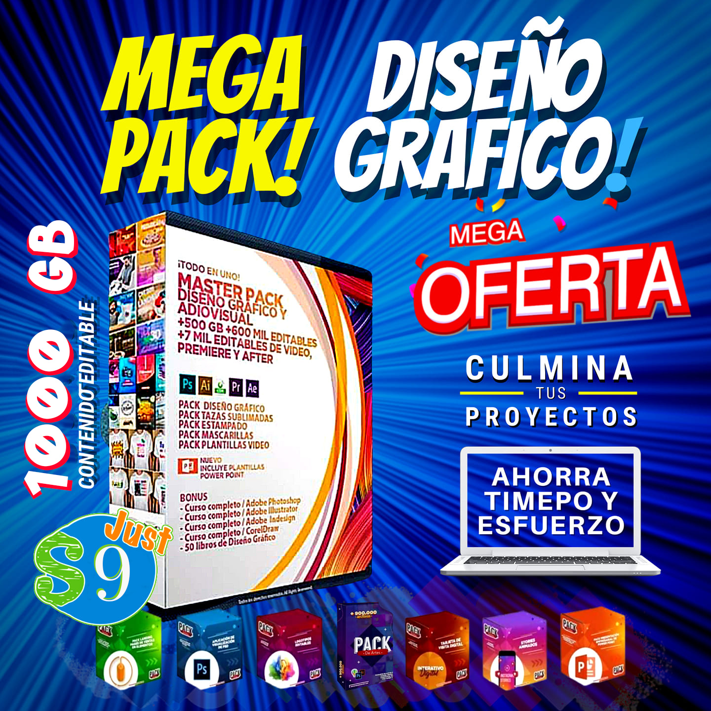 MegaPack Premium de diseño gráfico - Creative Pack | Hotmart