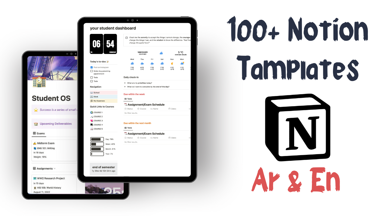 100+ Notion Tamplates