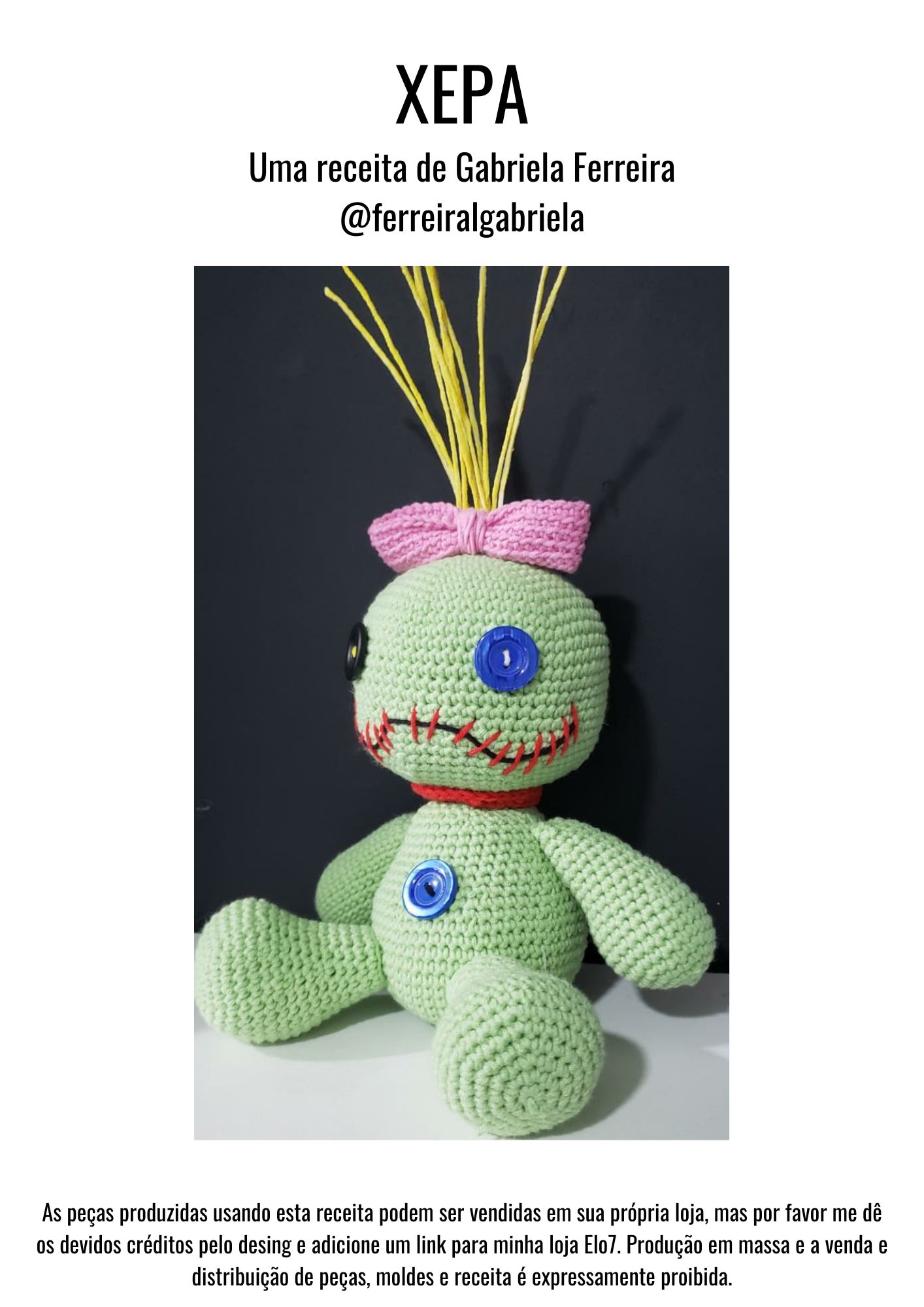 Receita Amigurumi Xepa (lilo & Stitch) - By Gabi Ferreira - Gabriel...