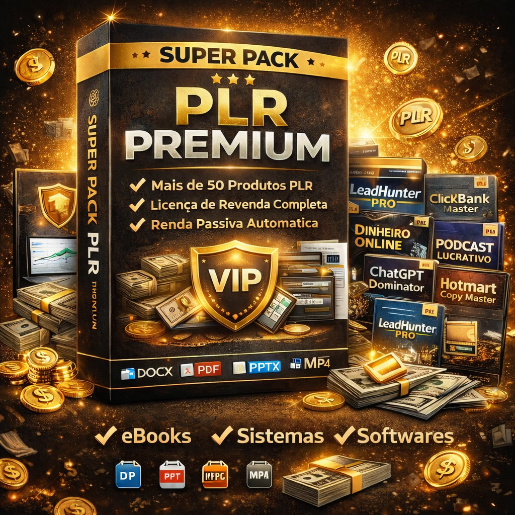 SUPER PACK PLR PREMIUM VIP- PRODUTOS EXCLUSIVOS JA PRONTOS PARA REV...