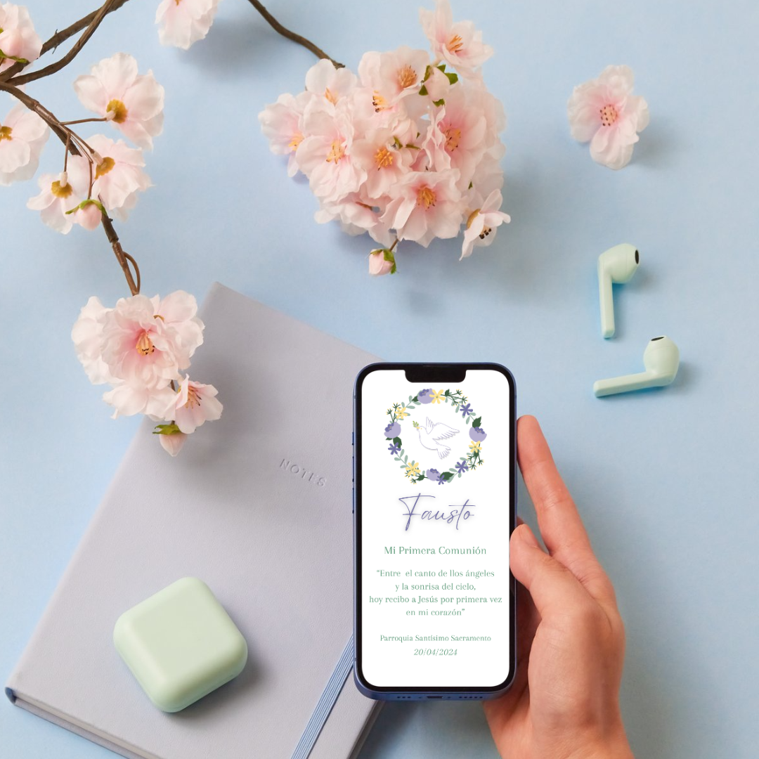 Plantilla Estampita para Comunión 100% Editable en Canva - Meraki.d...