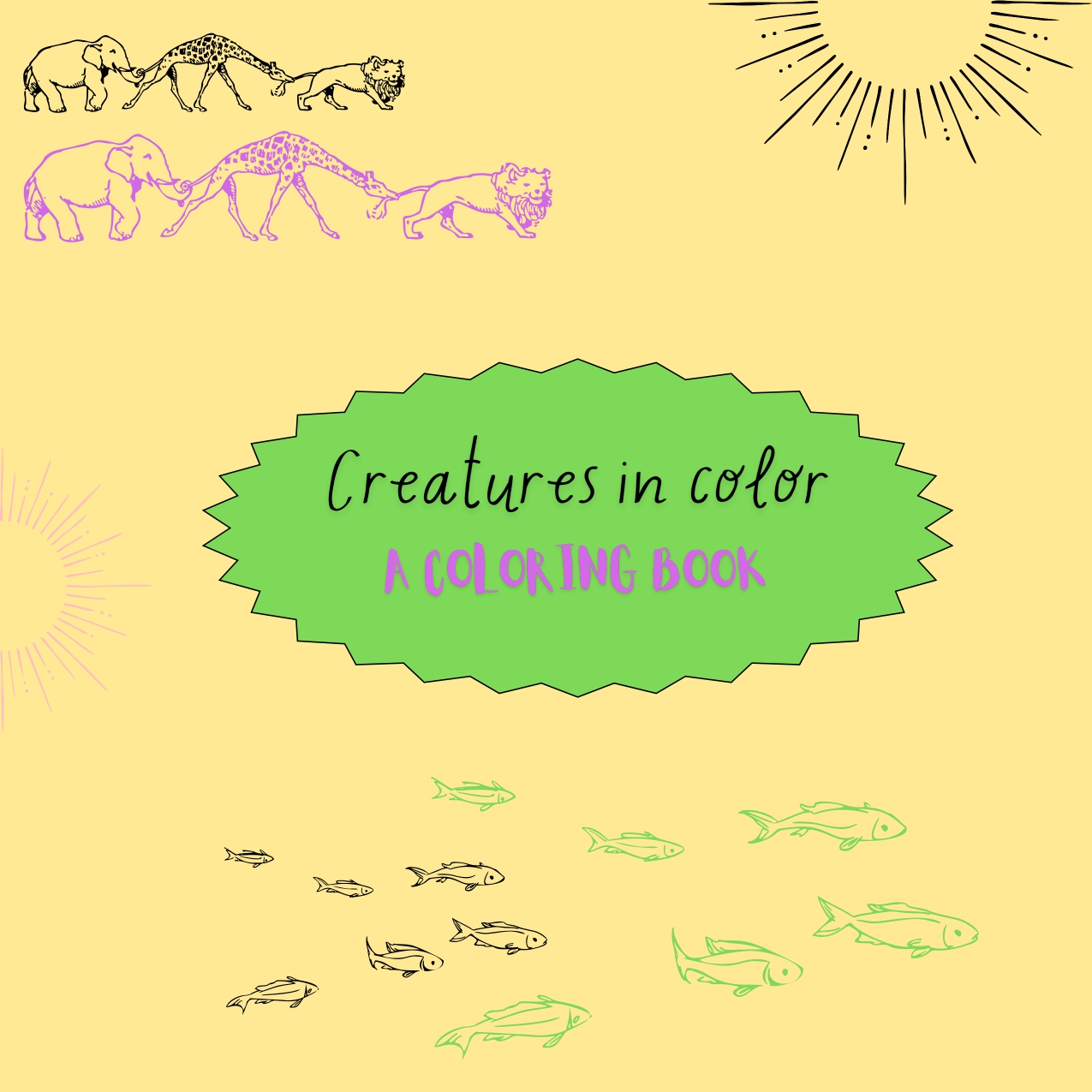Creatures in color, a coloring book