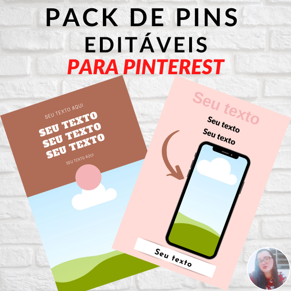 PACK DE PINS EDITÁVEIS PARA PINTEREST - RENATA GOMES DOS ANJOS | Ho...