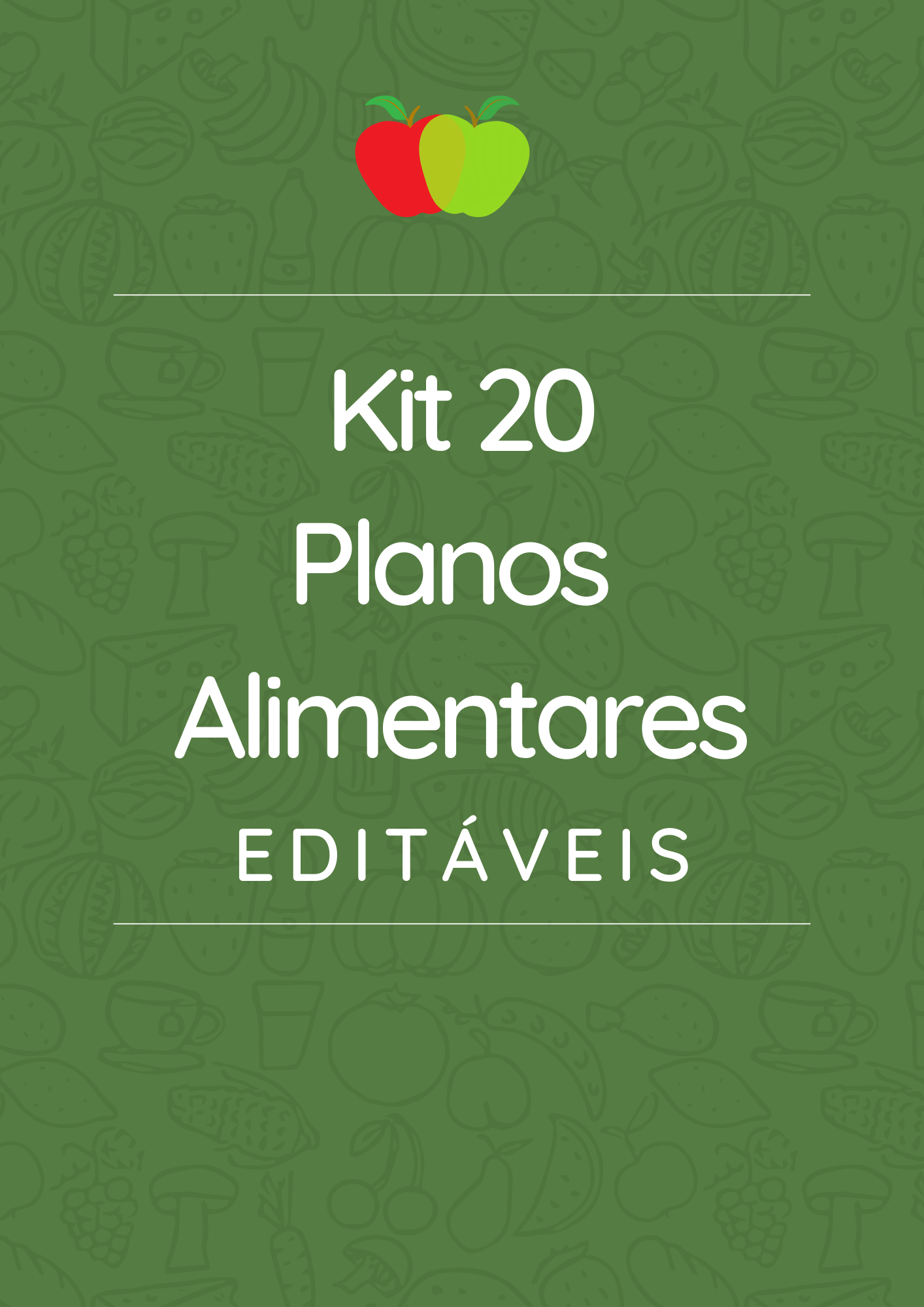 Kit 20 Fichas Editáveis de Planos Alimentares - Suporte Nutrição