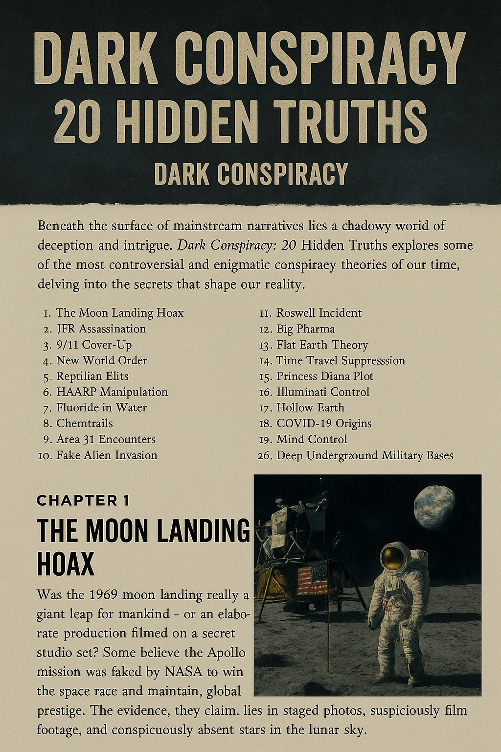 Dark Conspiracy: 20 Hidden Truths They Don’t Want You to Know