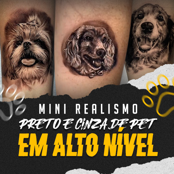 Mini Realismo de Pet Preto e Cinza em Alto Nível