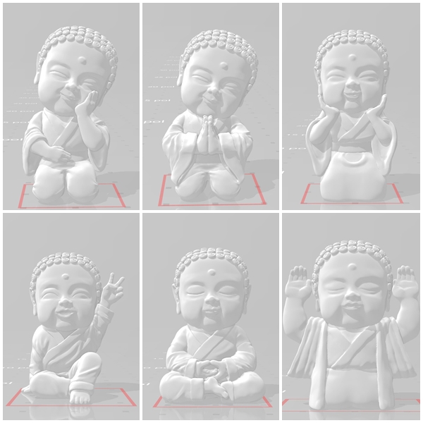 STL Para Impressão 3D - Baby Buddha (Buda) 6 Formatos - RGB hotmart...