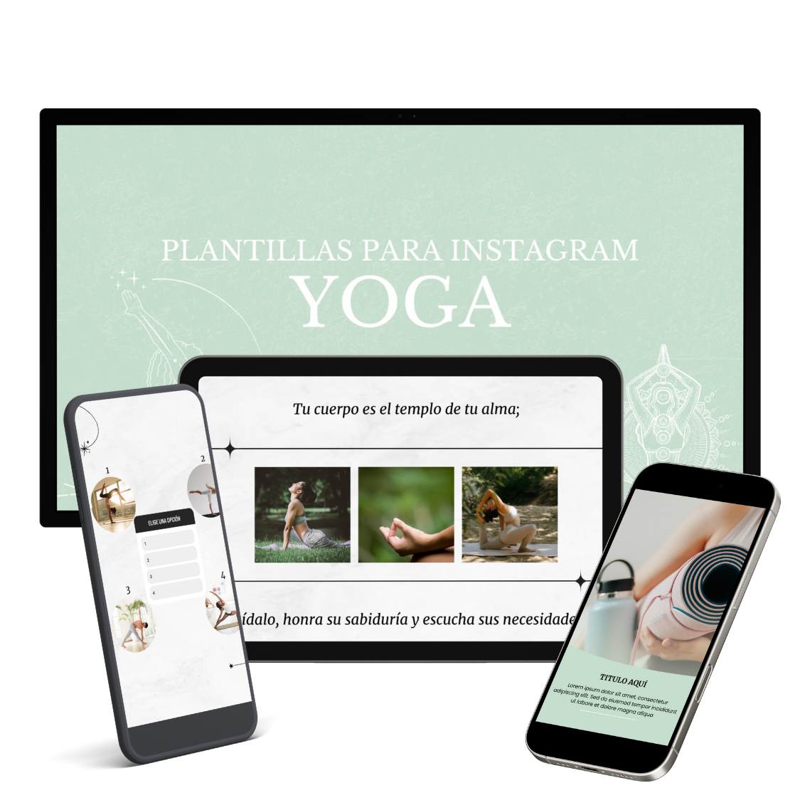 PLANTILLAS PARA INSTAGRAM EDITABLES EN CANVA. YOGA - Luana Yafar