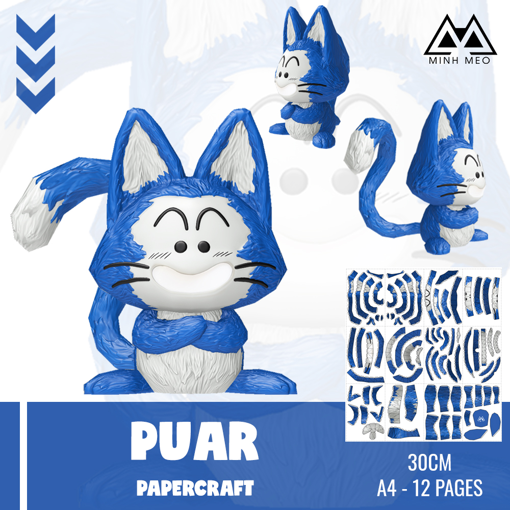 Puar Dragon Ball Papercraft, Puar cat DBZ papercraft 3d low poly ...