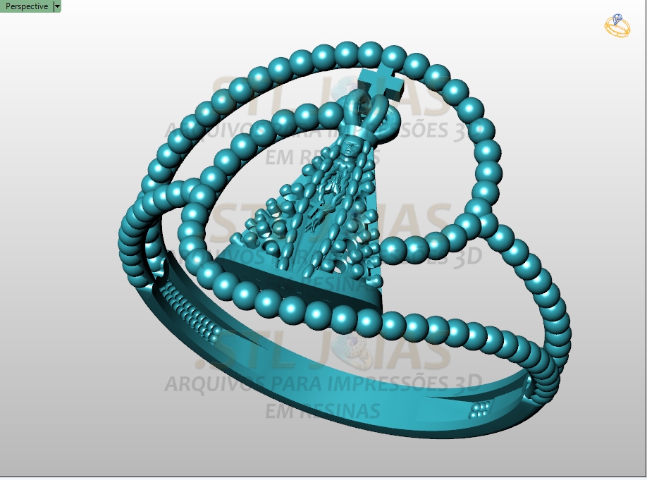 ANEL NOSSA SENHORA Arquivo para impressão 3D. Formato STL - STL JOI...