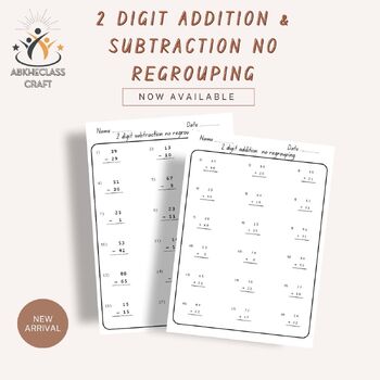 2 Digit vertical Addition & Subtraction & Without Regroupin...