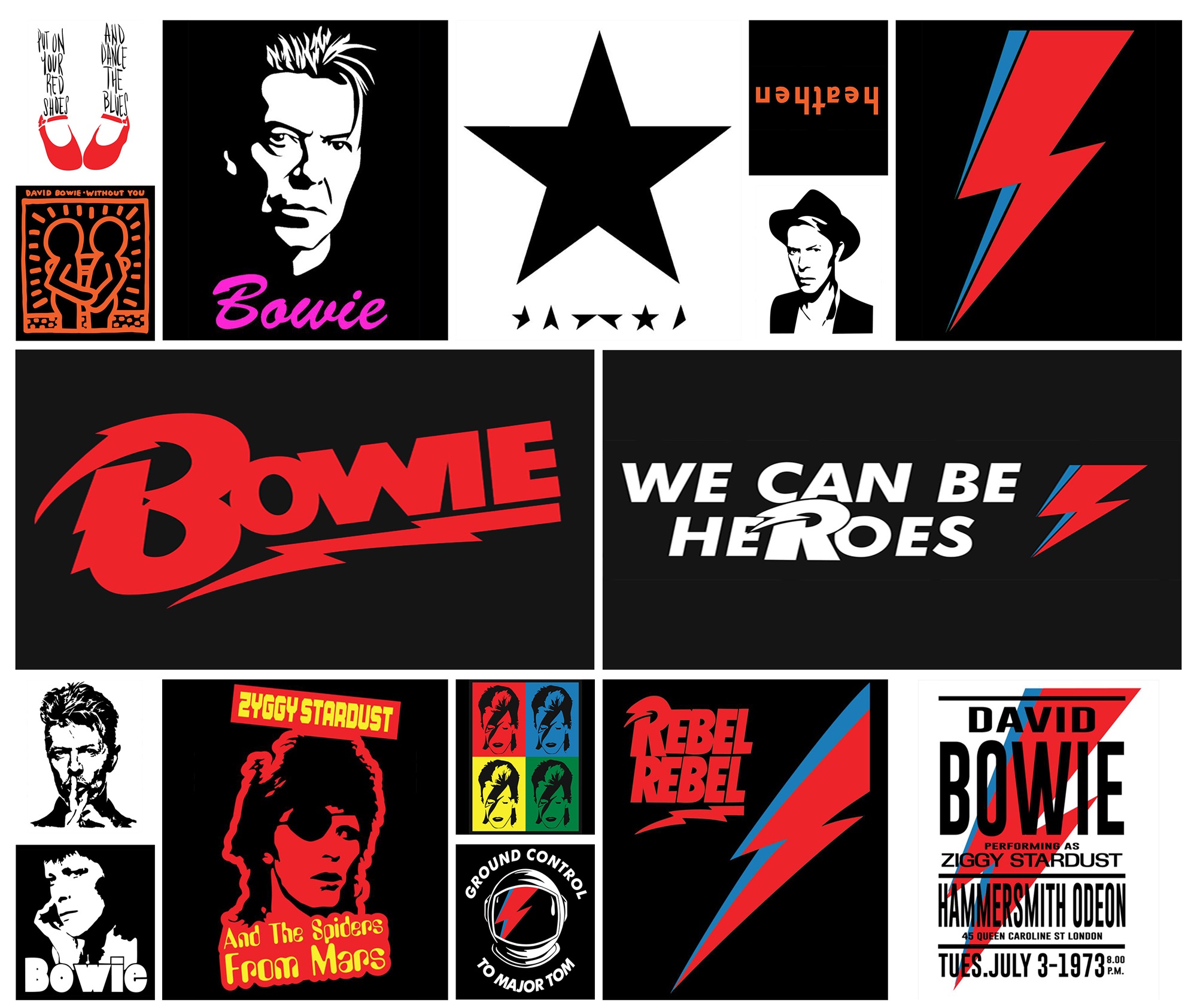 David Bowie 16 Vector Pack SVG EPS DXF PDF STUDIO3 JPG PREVIEWS - M...