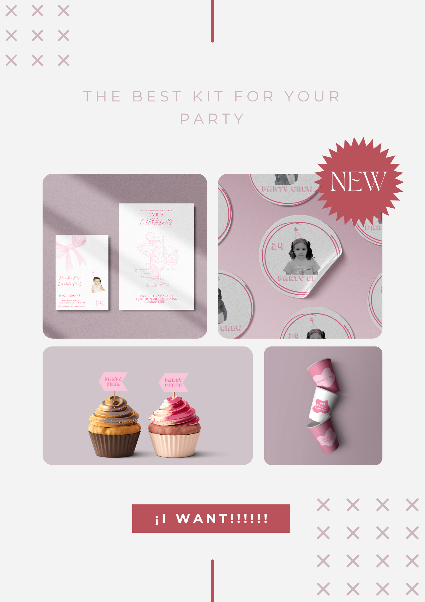 Kit Fiesta Editable Canva - Printable & Digital Party Kit: Invi...