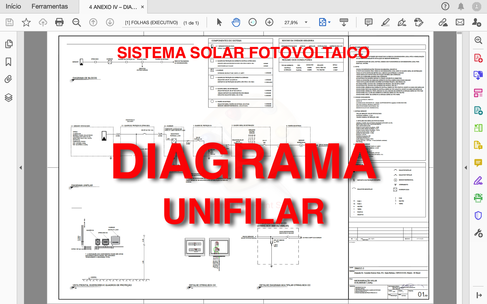 Básico de Energia Solar Fotovoltaica ON-GRID: Diagrama Unifilar Edi...