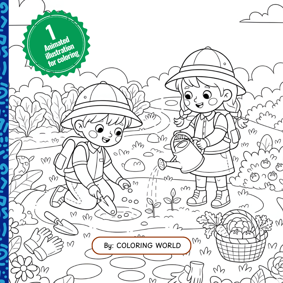 The Explorer Children: One Cozy Coloring Sheet - from Forest Adven...