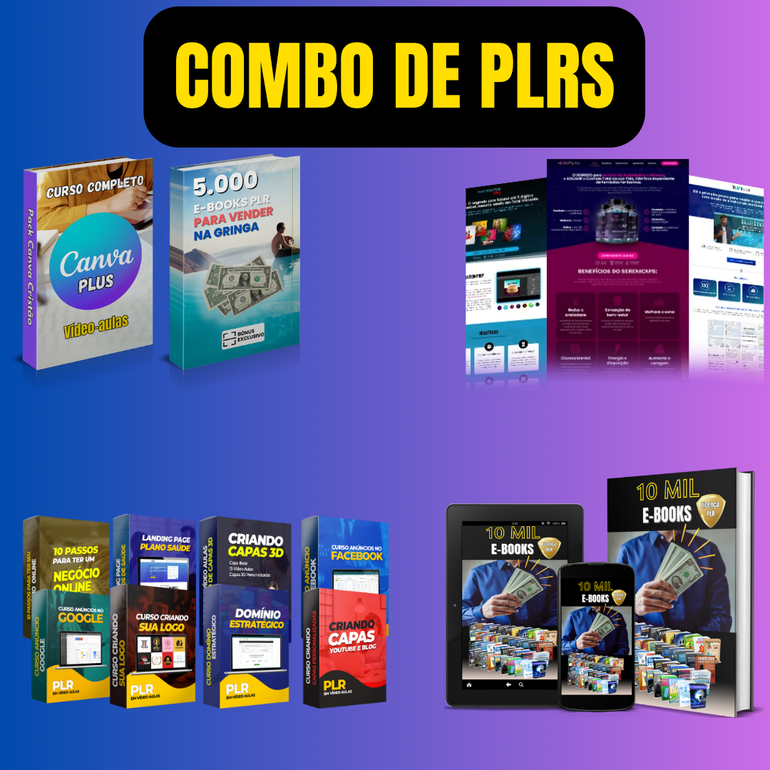PLR 15 em 1 - Maior Pack de PLR da Internet