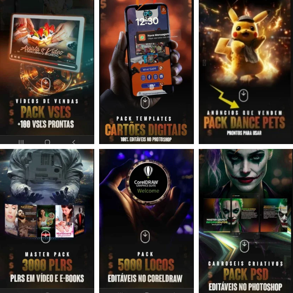 KIT MEGA PACK 6 EM 1 + 5 BÔNUS! 🎉🚀