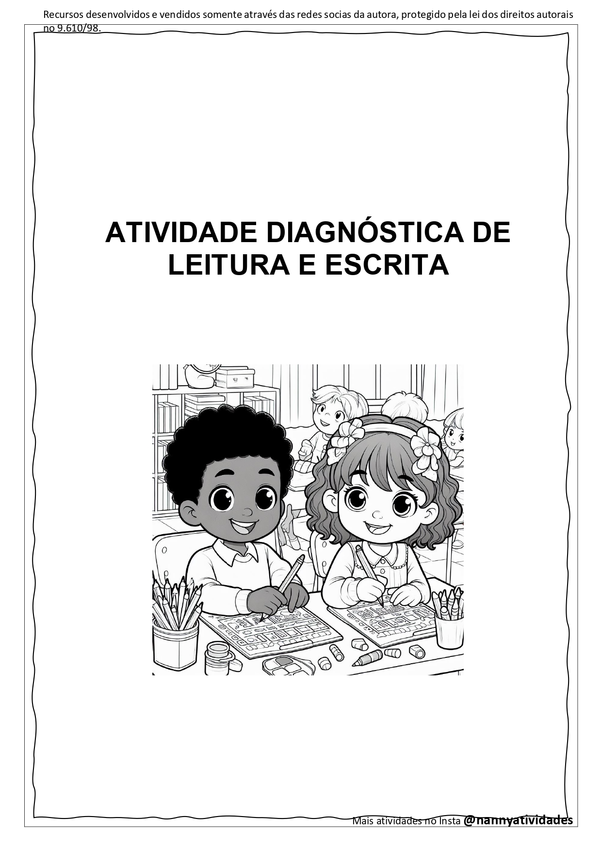 Atividade Diagnóstica de Leitura e Escrita do 1º ao 3º ano Fundamen...
