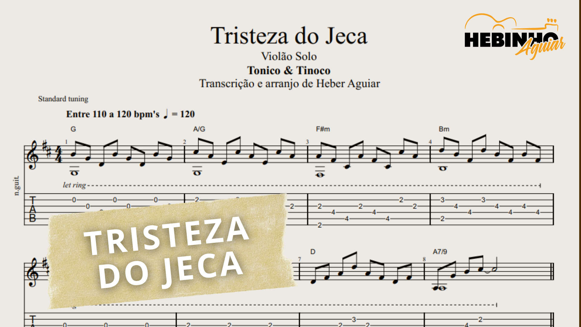 Tristeza do Jeca - Tonico & Tinoco: Transcrição p/ Violão Solo ...