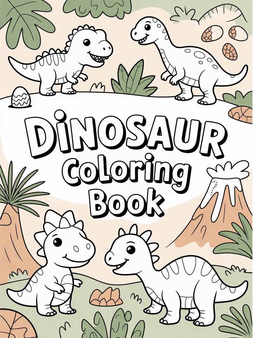 Dinosaurs Coloring Book – Prehistoric Adventures for Kids | Hotmart