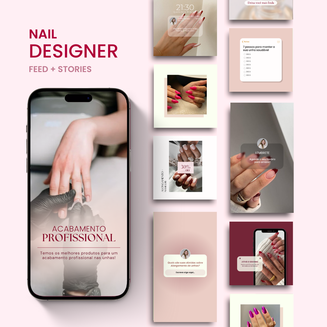 50 templates para Nail Designer | Instagram - raō design | Hotmart