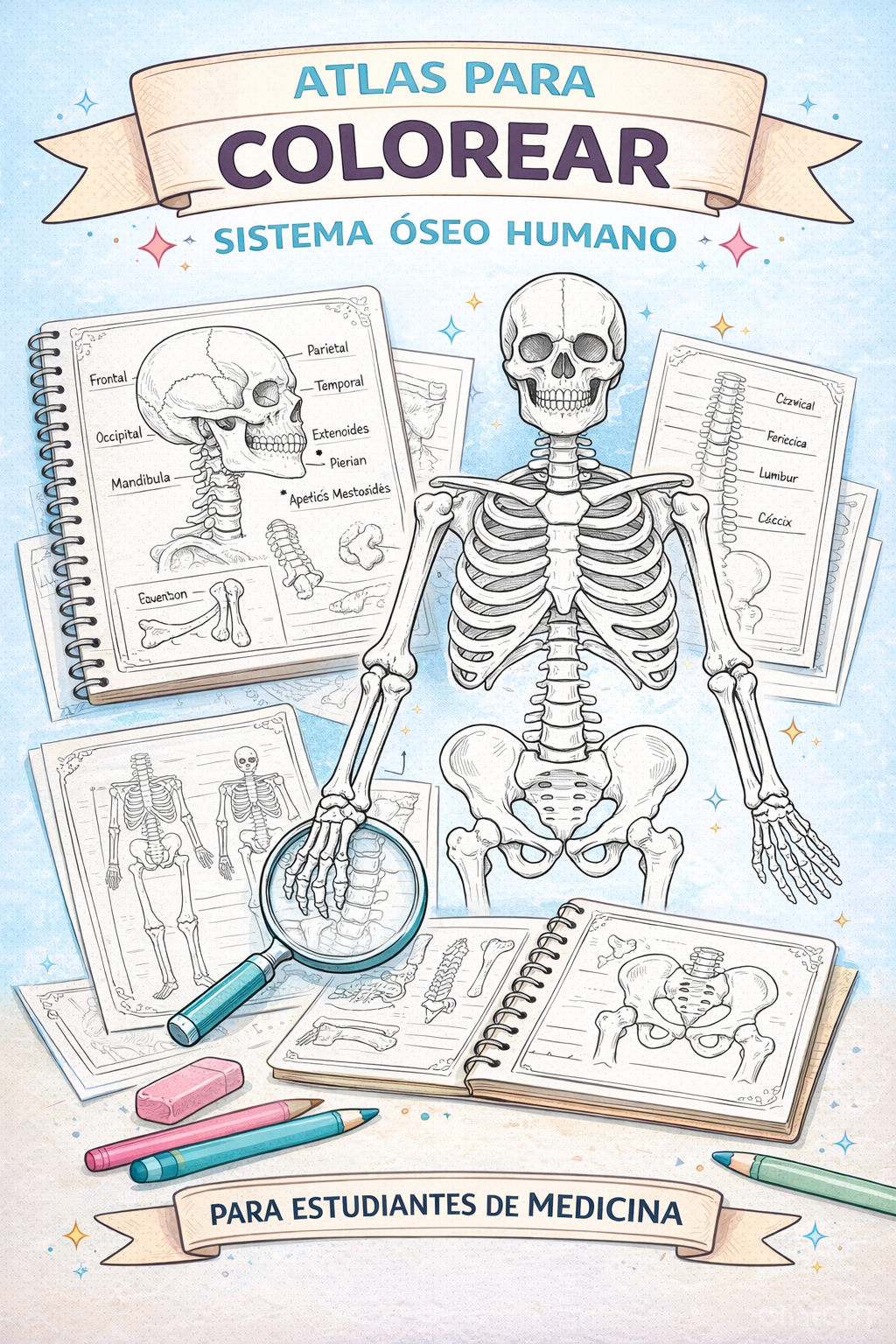 Coloring Atlas: Explore the Human Skeletal System | Hotmart