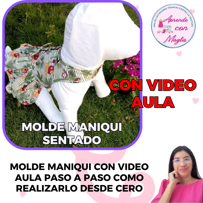 Molde Maniqui Sentado listo para Imprimir con Video Aula. Maglis Co...