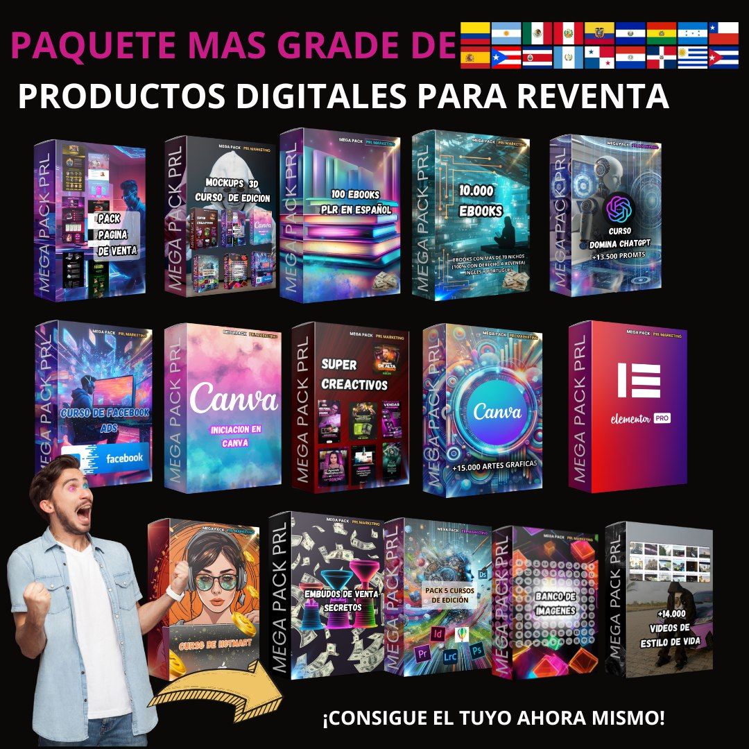 MEGA PACK PLR MAX - alejandro salazar villegas | Hotmart