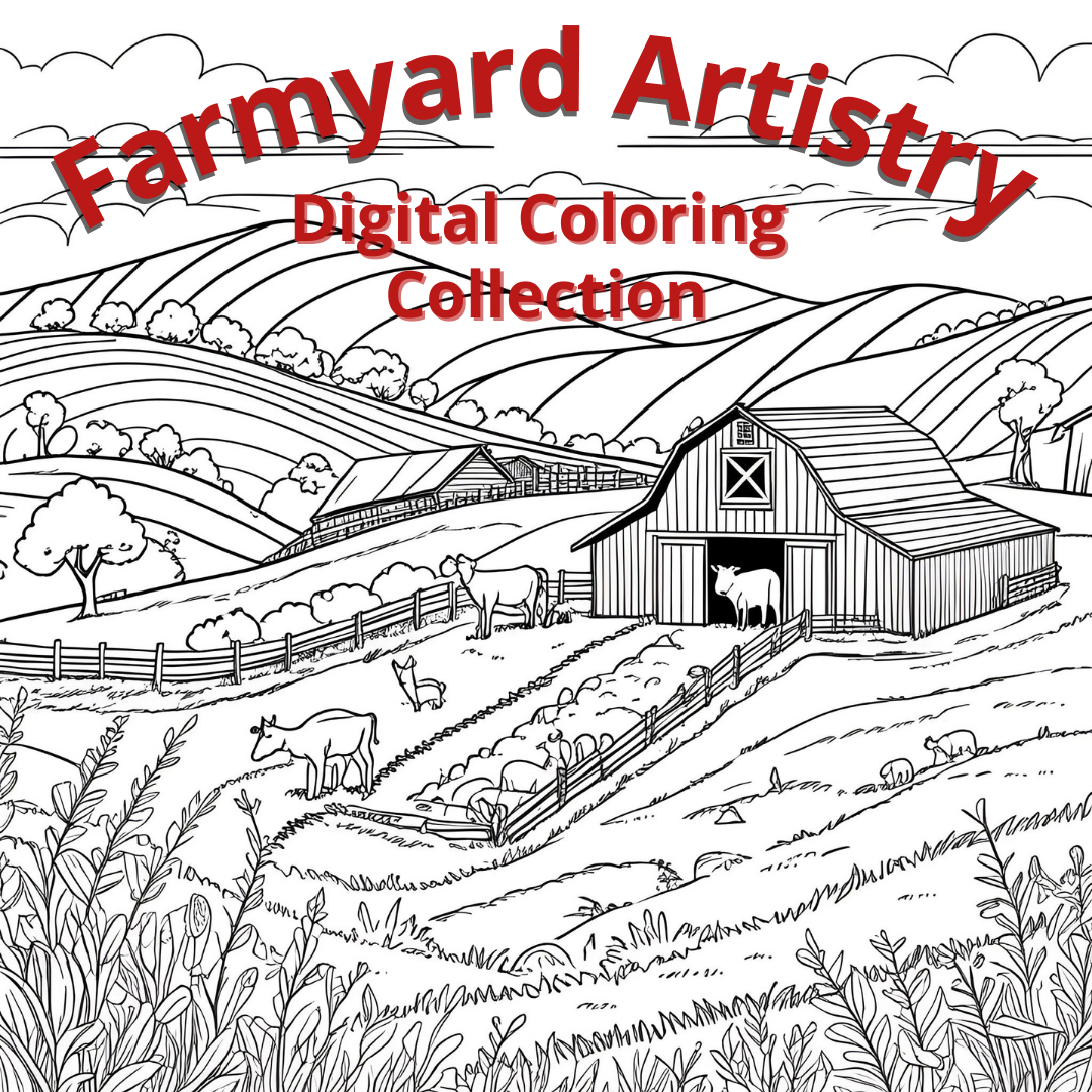 Farmyard Artistry: Digital Coloring Collection