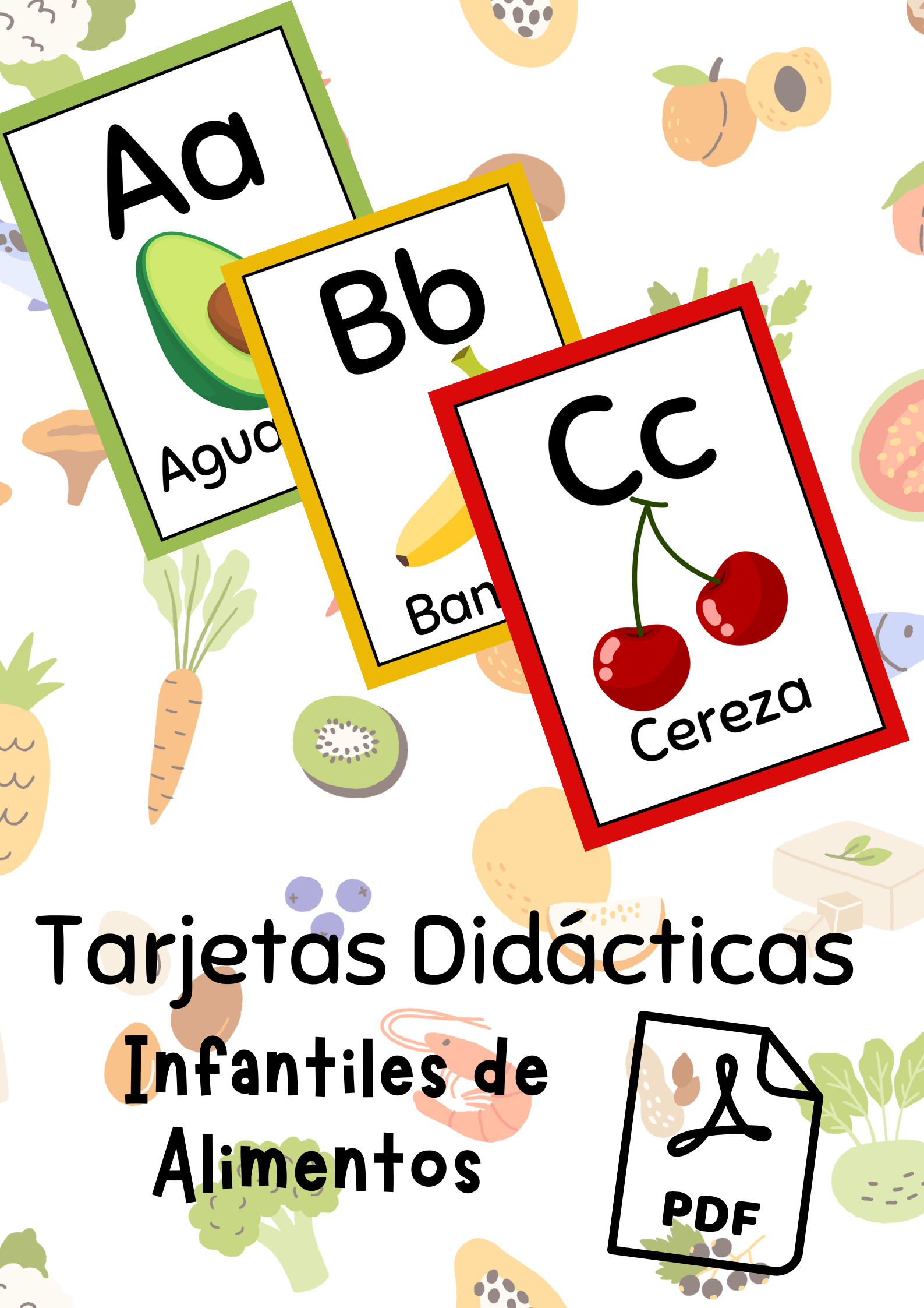 Las Tarjetas Didácticas abecedario de Alimentos - María Fernanda Ca...