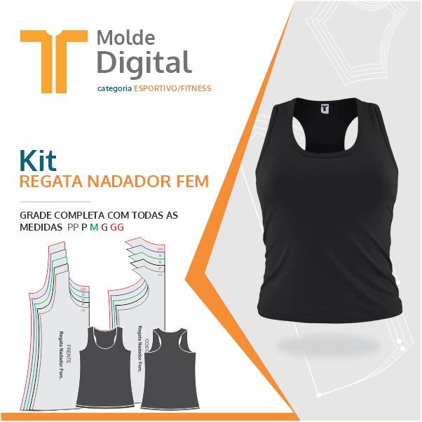 kit molde Digital Regata Nadador Fem