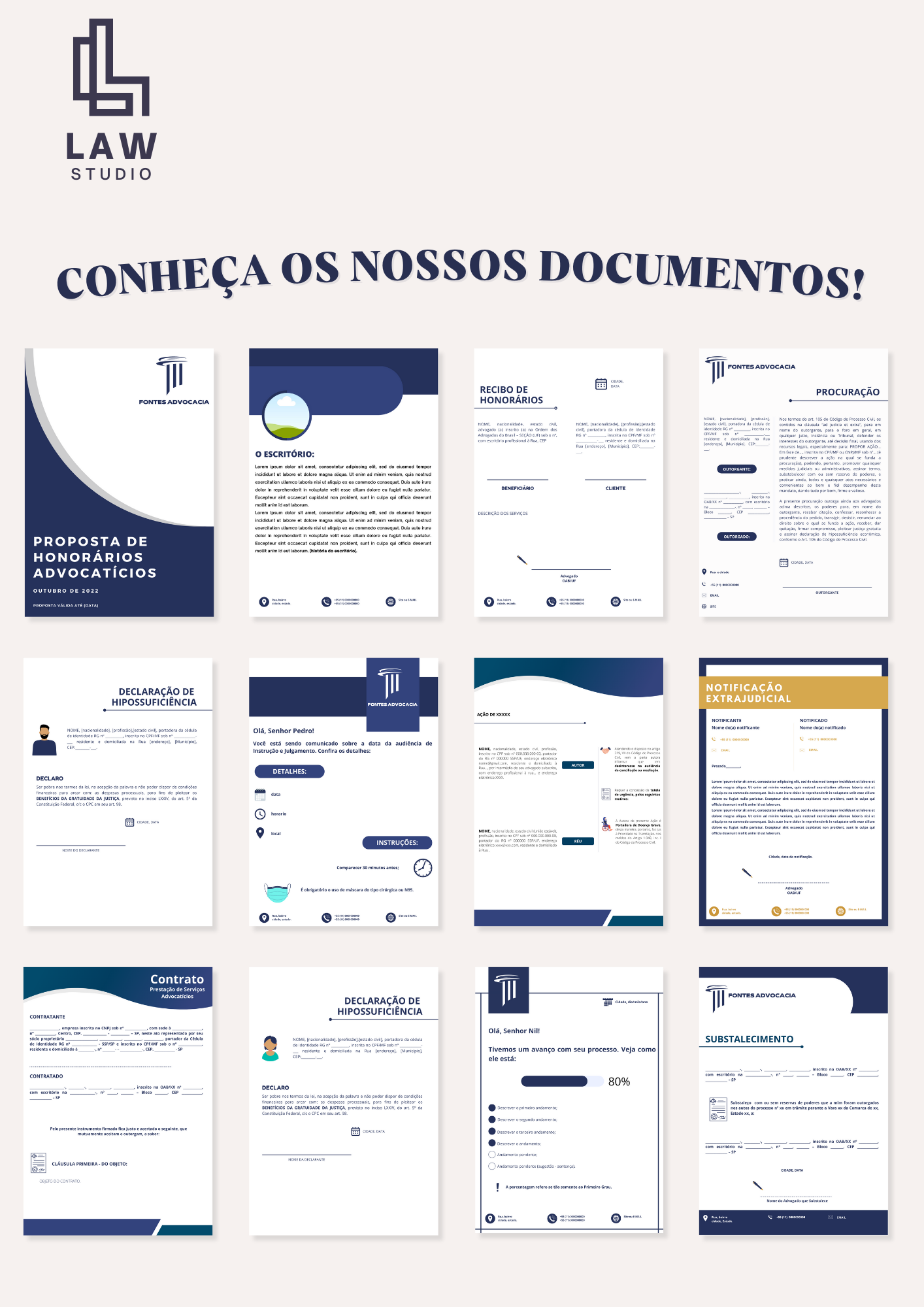 Pacote de Peças e Modelos Visual Law - Law Studio - LAW STUDIO | Ho...