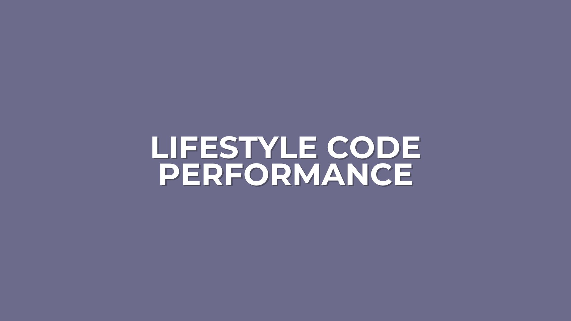 LIFESTYLE CODE PERFORMANCE - G MASTERS ACADEMY | Hotmart