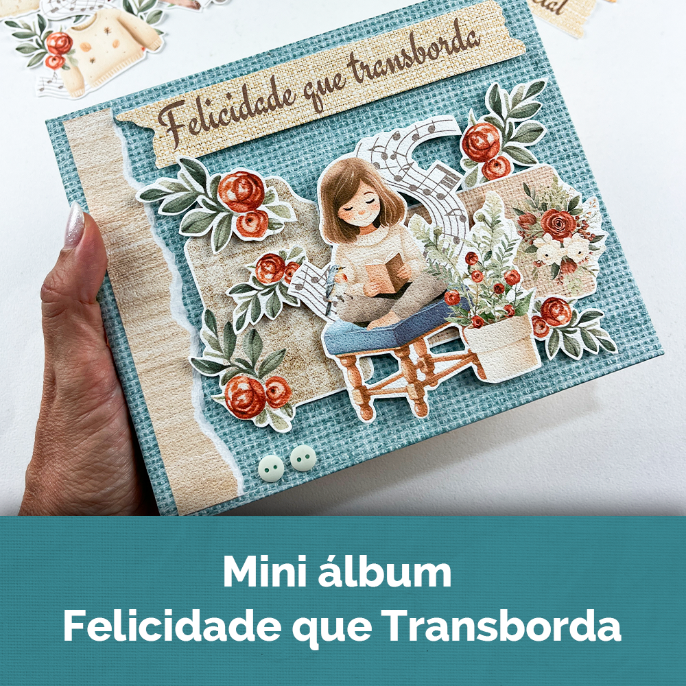 Mini Álbum - Felicidade que transborda - Pri Fidelis scrapbook | Ho...