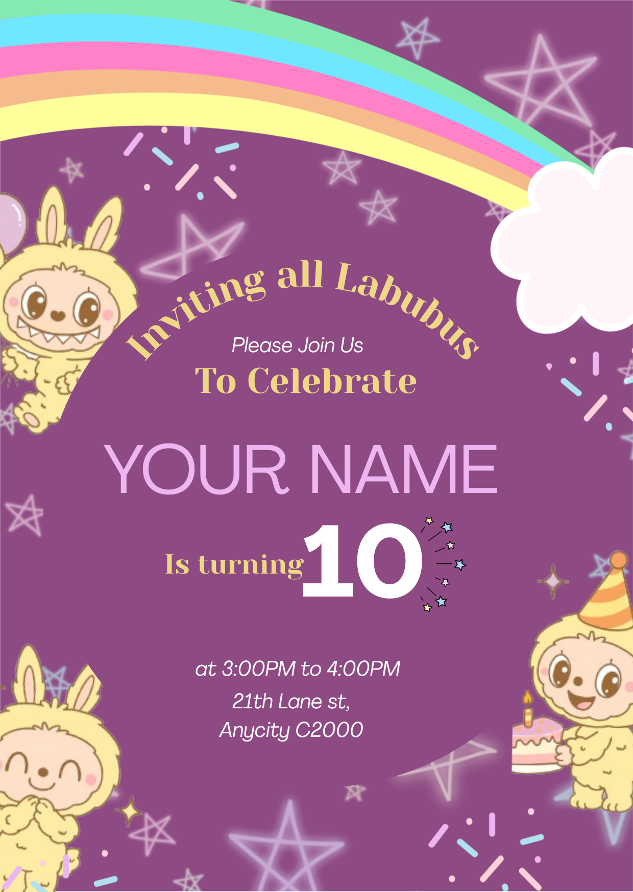 labubu Birthday Invite | Hotmart