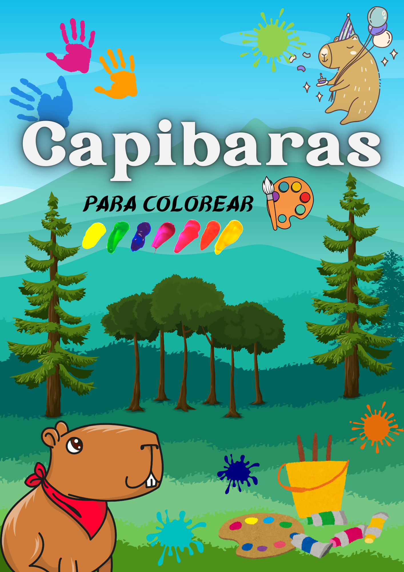 Libro para colorear de capibara de 60 paginas . pdf deja volar tu i...